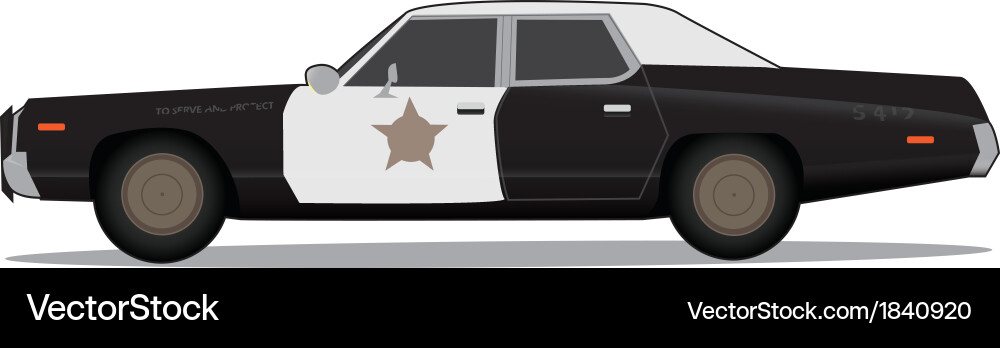 70s police car Royalty Free Vector Image - VectorStock