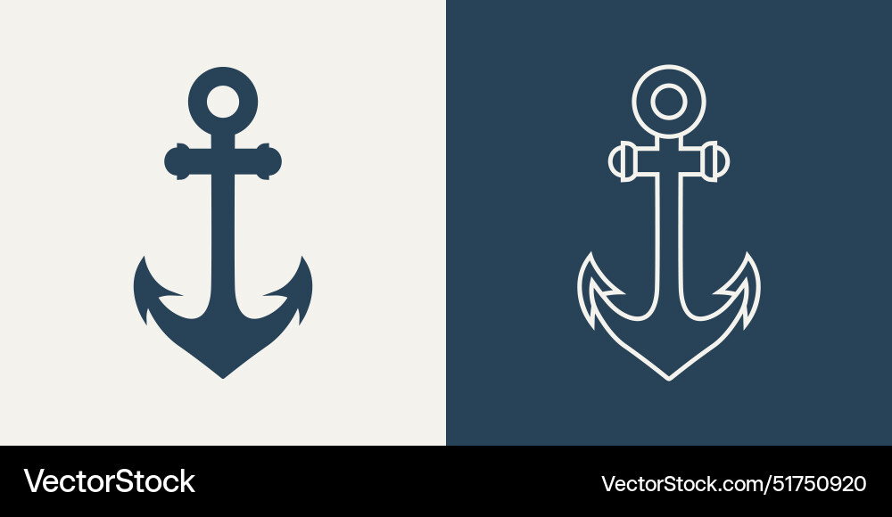 Anchors anchor silhouette icon set Royalty Free Vector Image