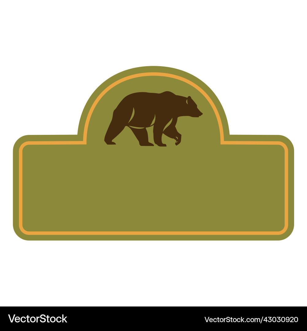 Bear label cut out Royalty Free Vector Image - VectorStock