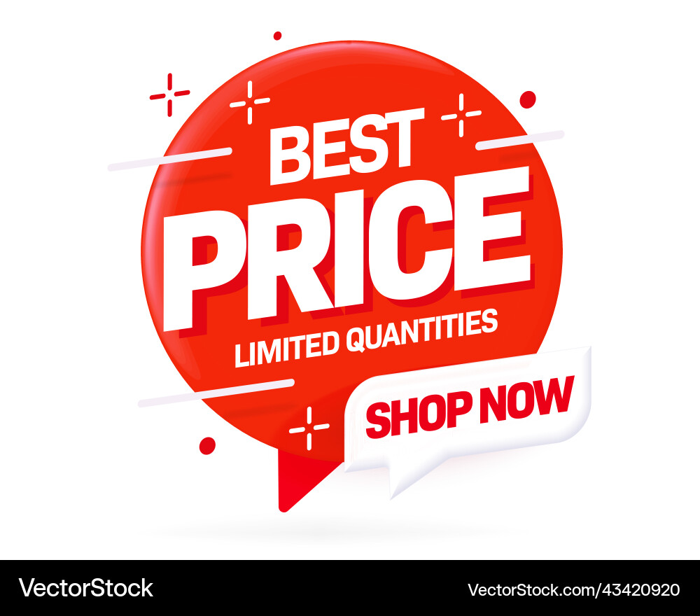 Best price limited quantities label sticker Vector Image