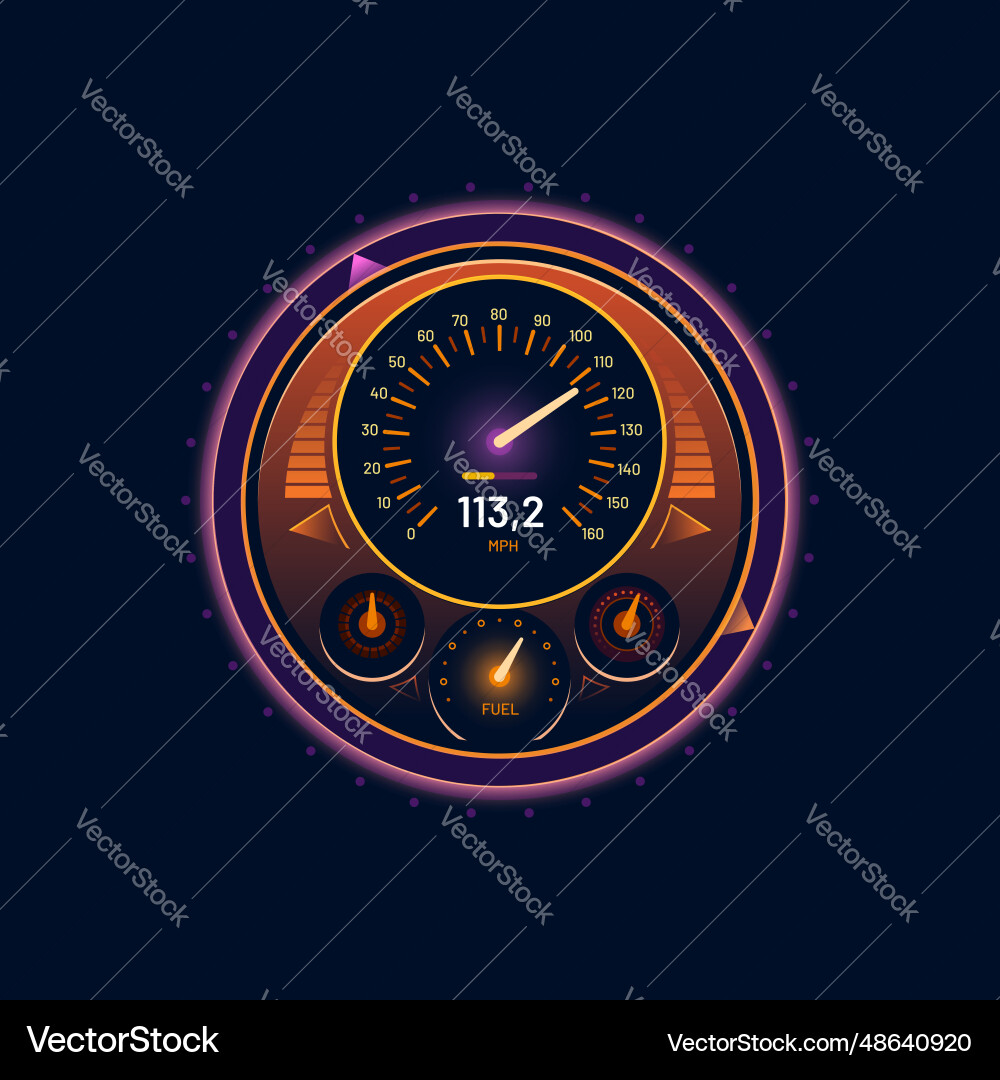 Car speedometer dial speed gauge interface Vector Image