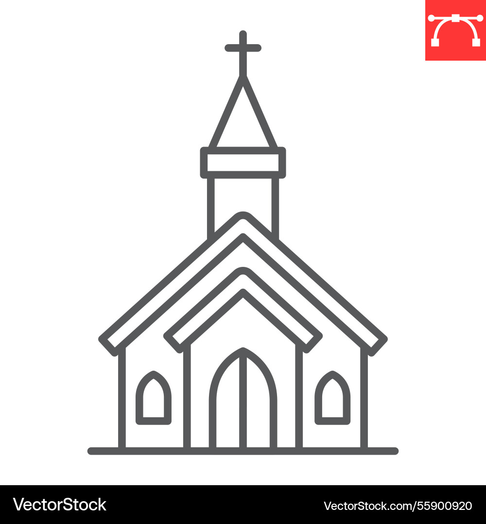 Church line icon Royalty Free Vector Image - VectorStock
