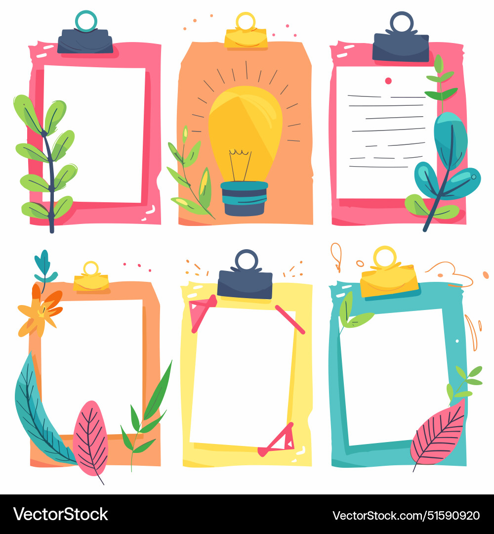 Colorful featuring set Royalty Free Vector Image