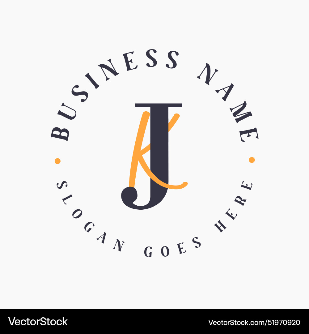 Elegant letter jk initials logo for corporate Vector Image
