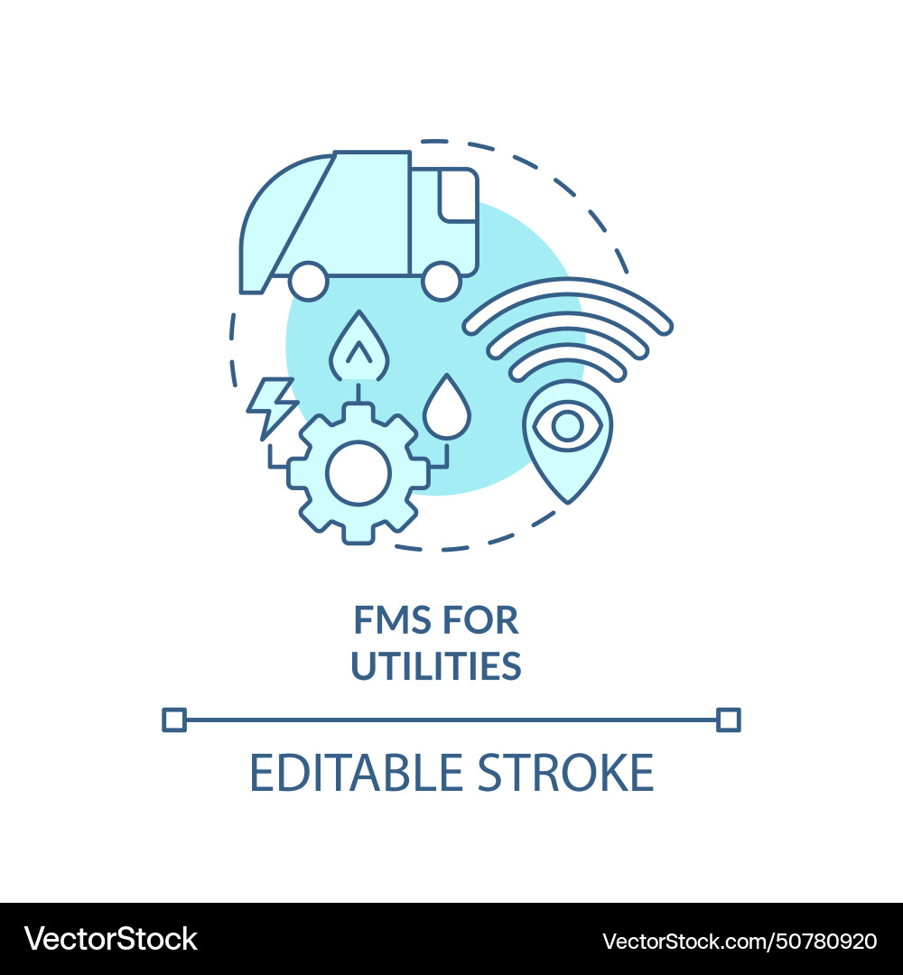 Fms for utilities soft blue concept icon Vector Image