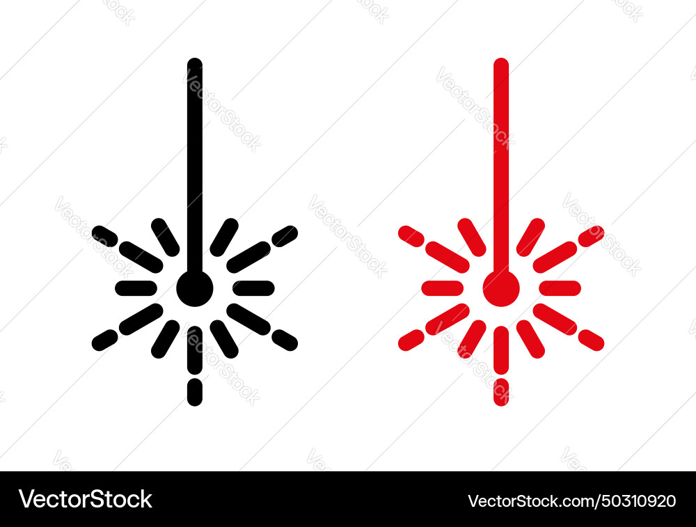 Laser beam icon set high sparkler symbol Vector Image