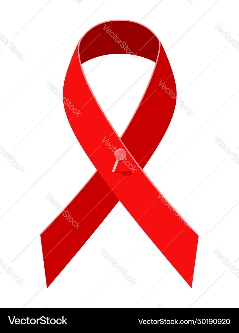 Red ribbon aids awareness stock Royalty Free Vector Image