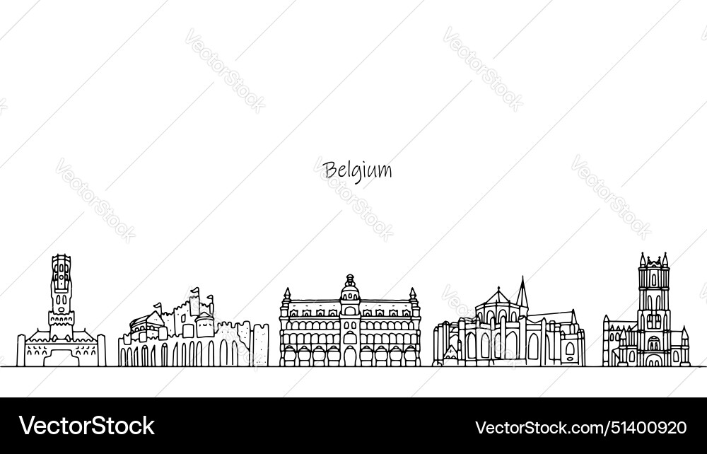 Sights of belgium Royalty Free Vector Image - VectorStock