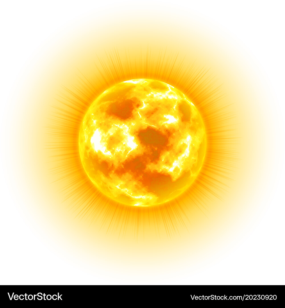 Sun white background heavenly body cartoon Vector Image