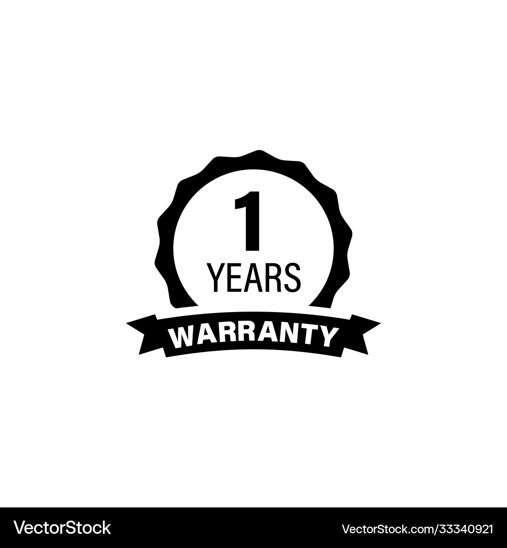 1 year warranty icon one button label logo Vector Image