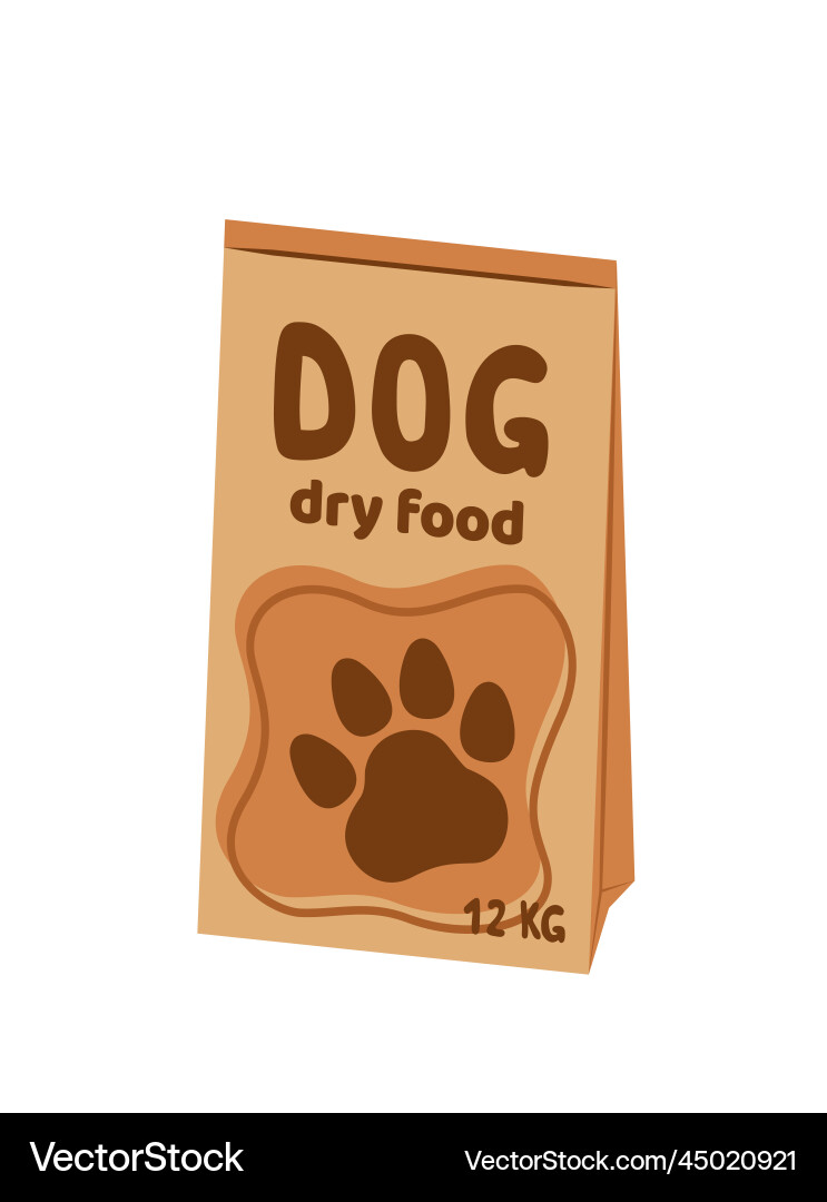 Cartoon Dog Food Big Packet Royalty Free Vector Image