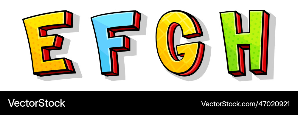Colorful Alphabet Letters - Volume Font Set Vector Image