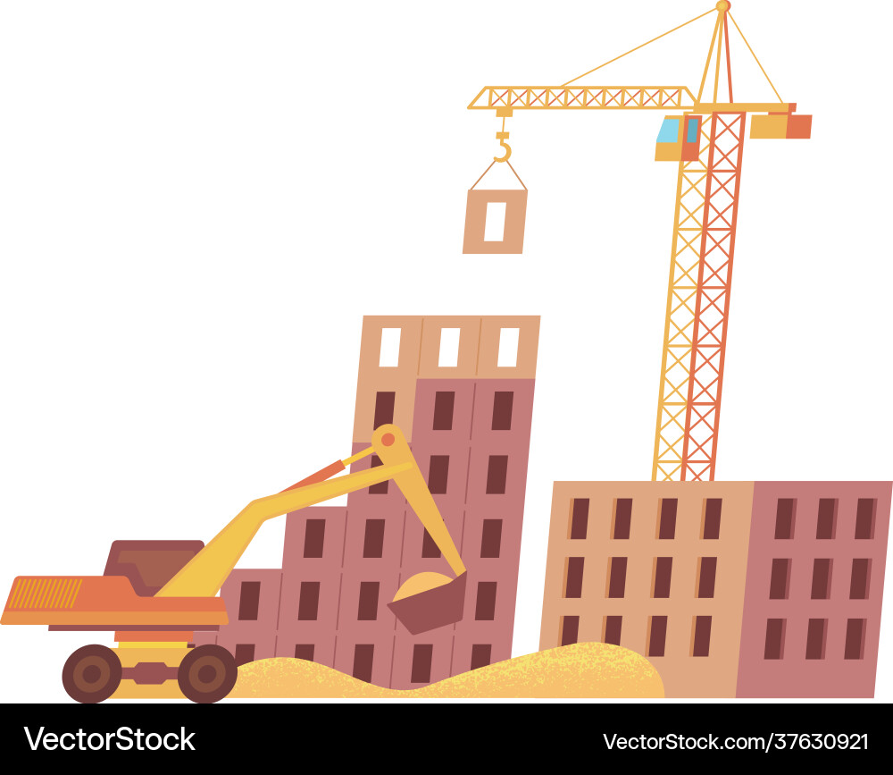 Construction site Royalty Free Vector Image - VectorStock