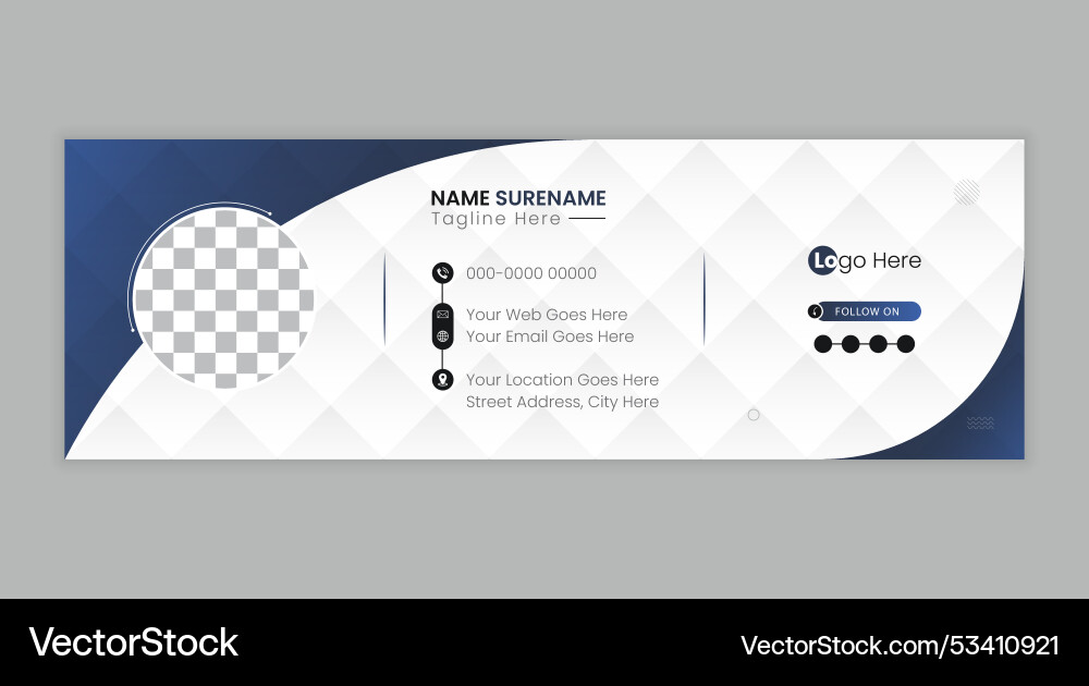 Email signature or personal cover template Vector Image