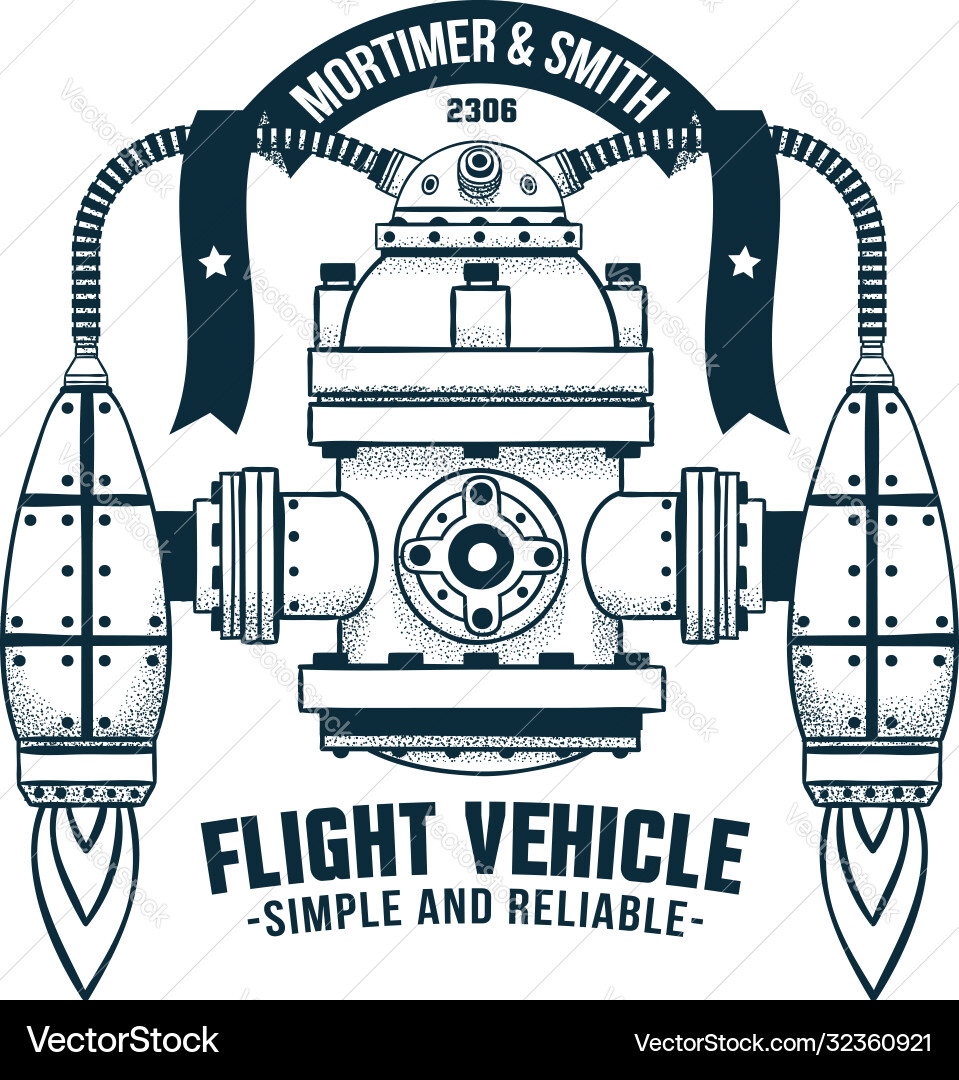 Fantastic flying machine Royalty Free Vector Image
