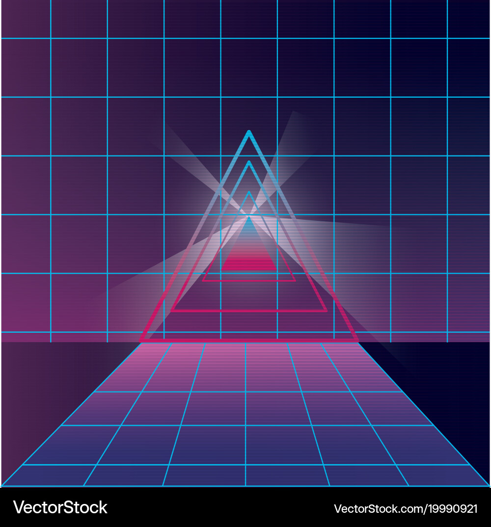 Futuristic and retrowave design Royalty Free Vector Image