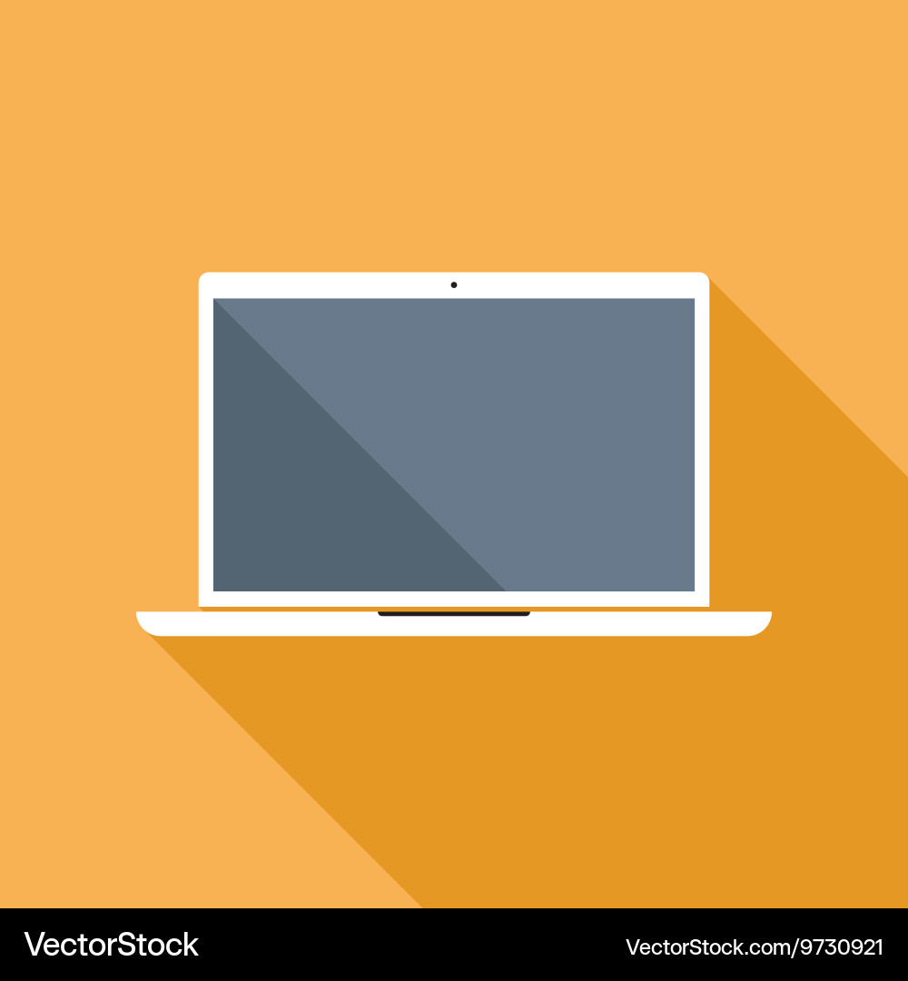 Laptop Flat Icon - Blank Screen Royalty Free Vector Image