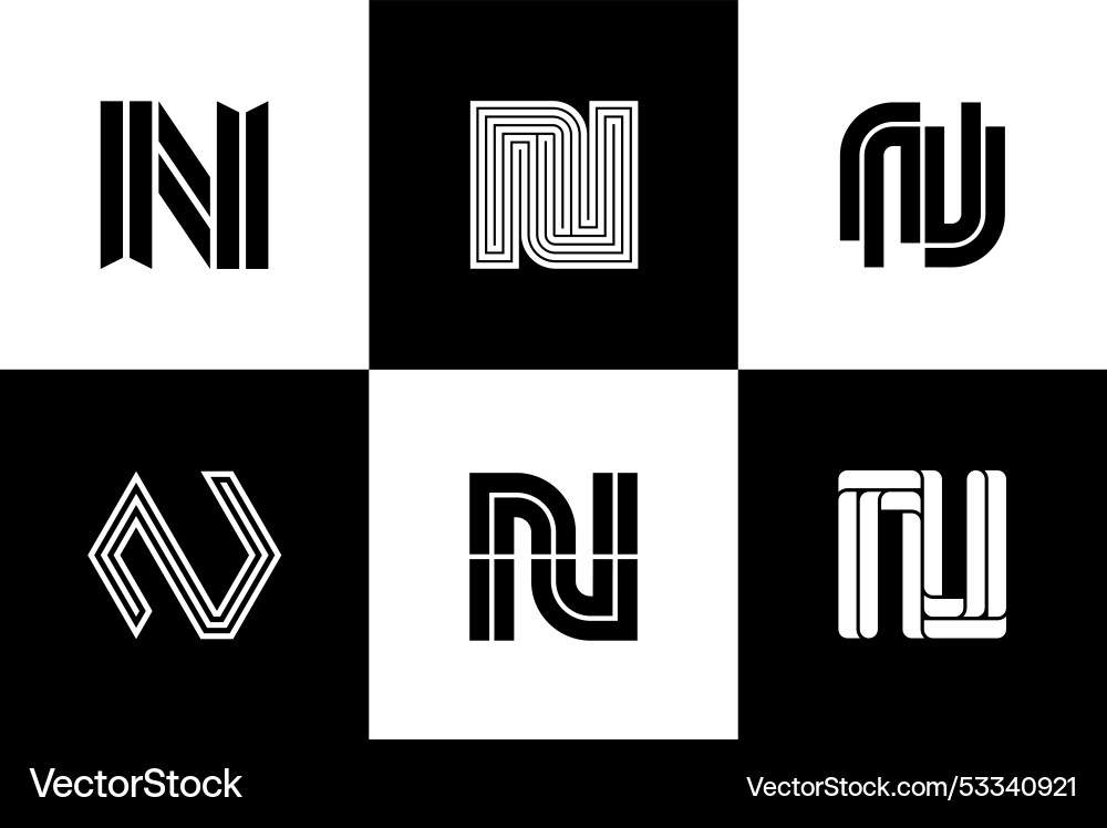 Letter n fonts and logo design Royalty Free Vector Image
