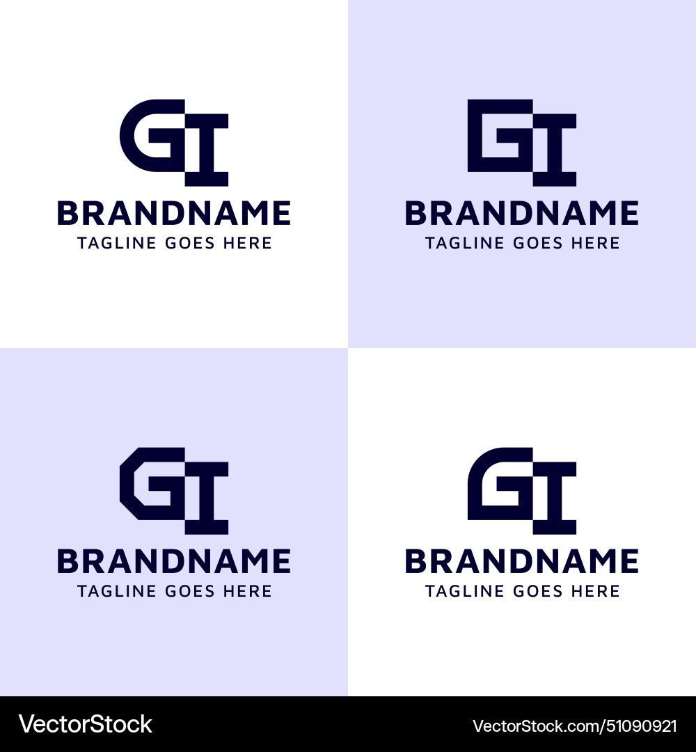 Letters gi monogram logo set suitable for any Vector Image