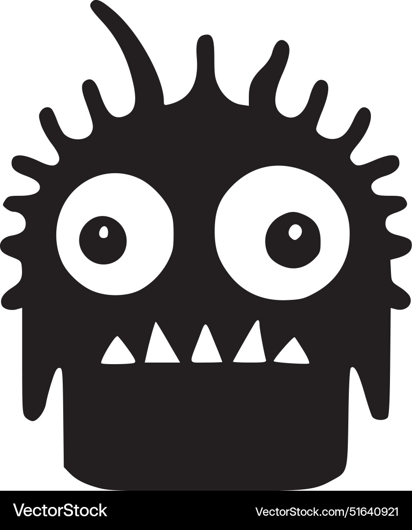 Monster - minimalist and flat logo Royalty Free Vector Image