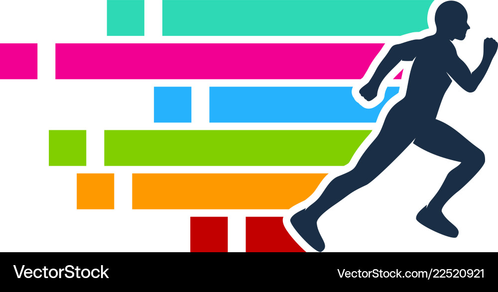 Pixel Run Icon - Sport Logo Royalty Free Vector Image