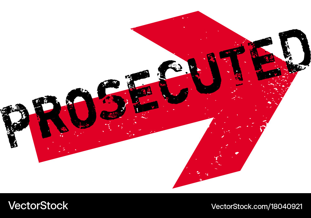 Prosecuted rubber stamp Royalty Free Vector Image