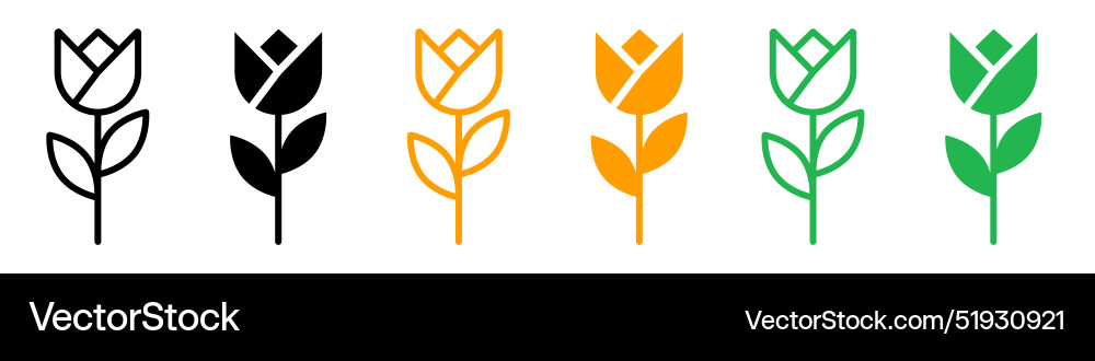 Tulip icon logo set Royalty Free Vector Image - VectorStock