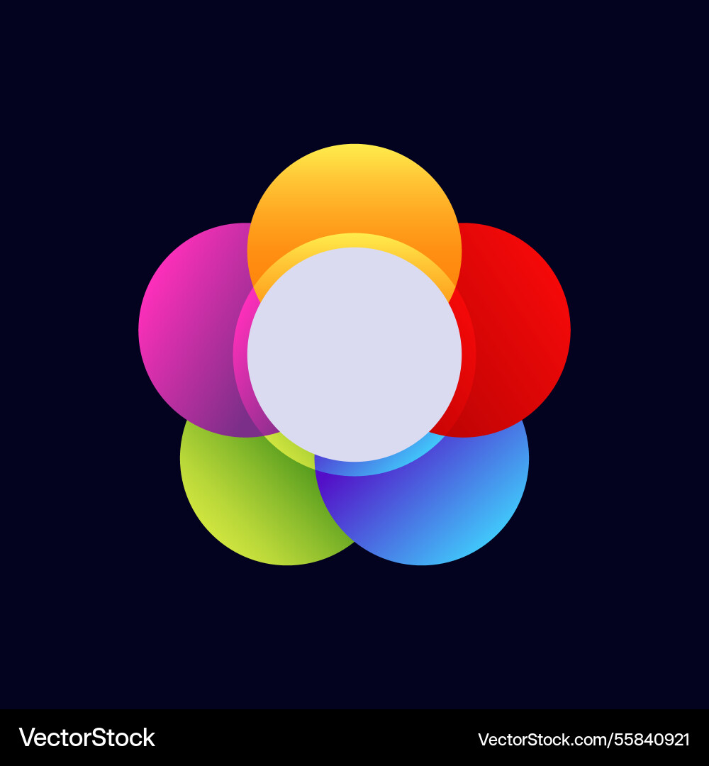 Vibrant circular color wheel design featuring Vector Image