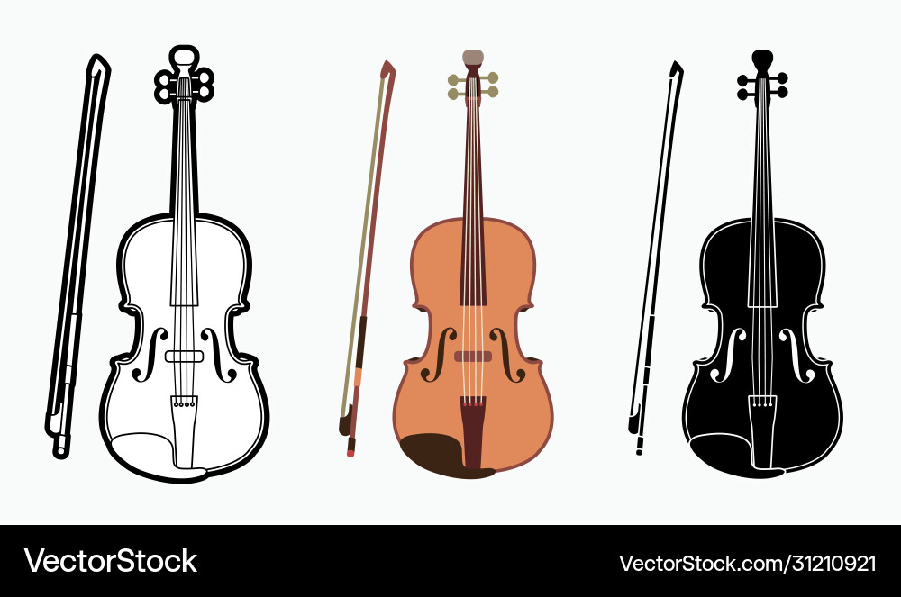Violininstrument Cartoon Musik Grafik Lizenzfreier Vektor