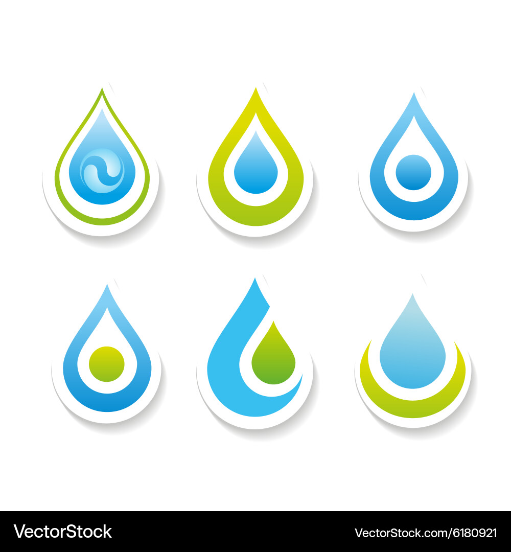 Wasser Logo Set Lizenzfreies Vektorbild - VectorStock