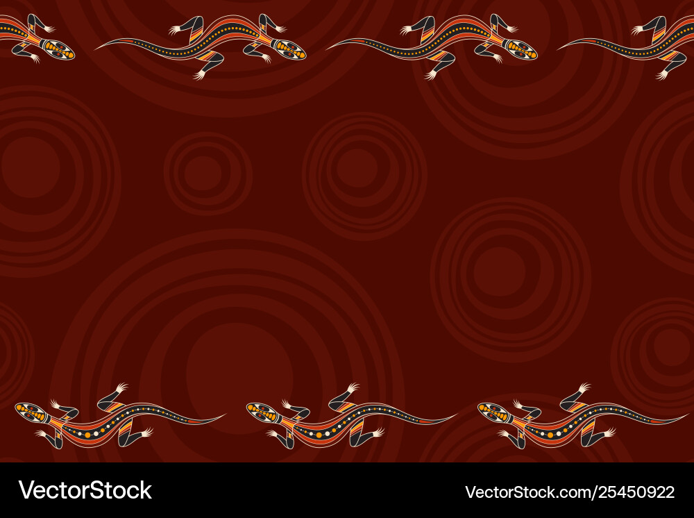 Australian Lizard Border Pattern Royalty Free Vector Image
