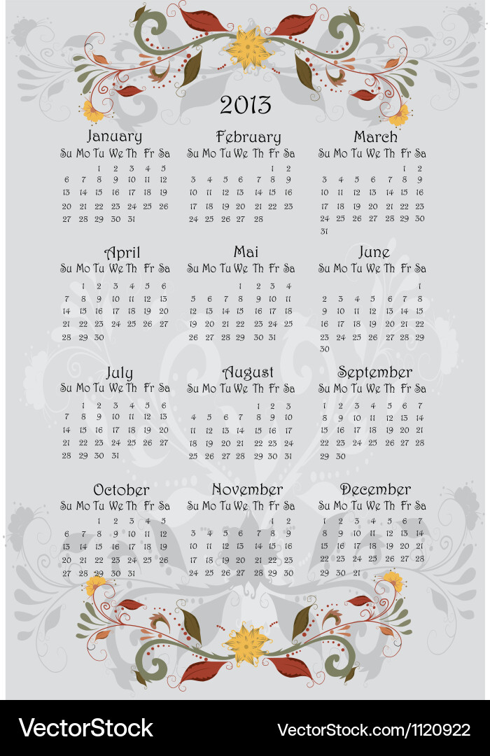 Calendar Royalty Free Vector Image - VectorStock