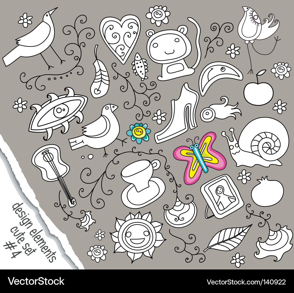 Doodle design elements Royalty Free Vector Image