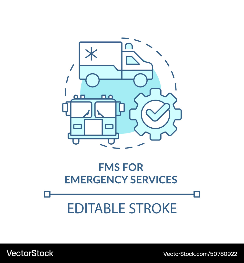 Fms for emergency services soft blue concept icon Vector Image Fms for emergency services soft blue concept icon Vector Image