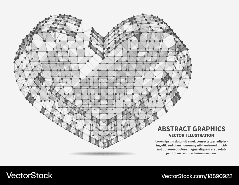 Heart network connections Royalty Free Vector Image