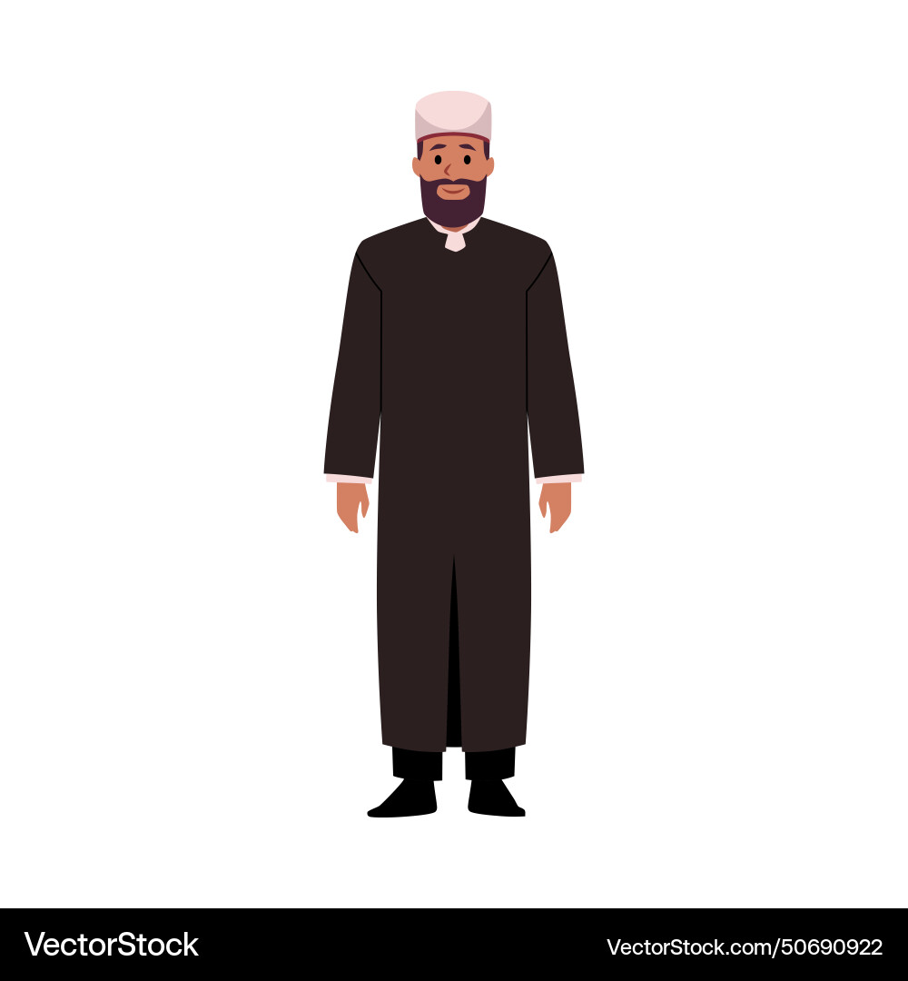 Islamic priest or muslim imam character flat Vector Image