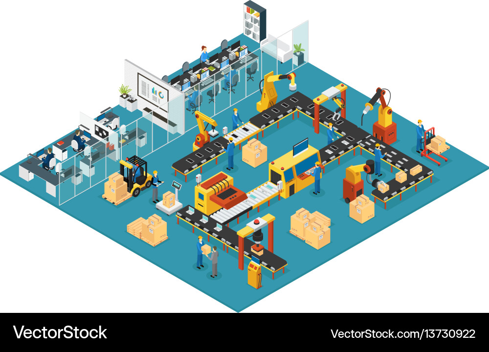 Isometric industrial factory concept Royalty Free Vector Isometric industrial factory concept Royalty Free Vector