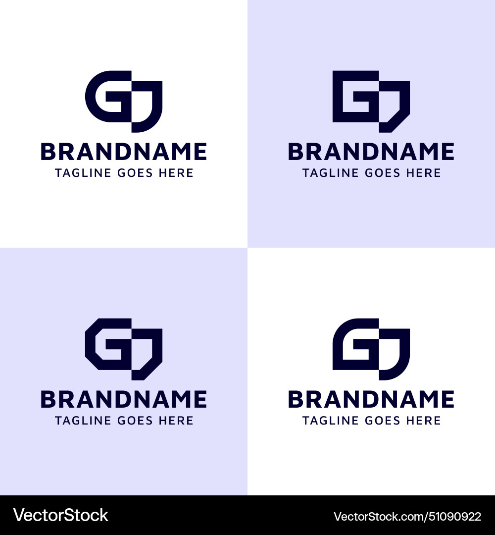 Letters gj monogram logo set suitable for any Vector Image