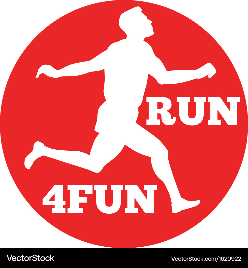 Marathon runner run 4fun race Royalty Free Vector Image