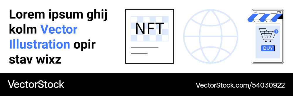 Nft marketplace and e-commerce concept with globe Vector Image