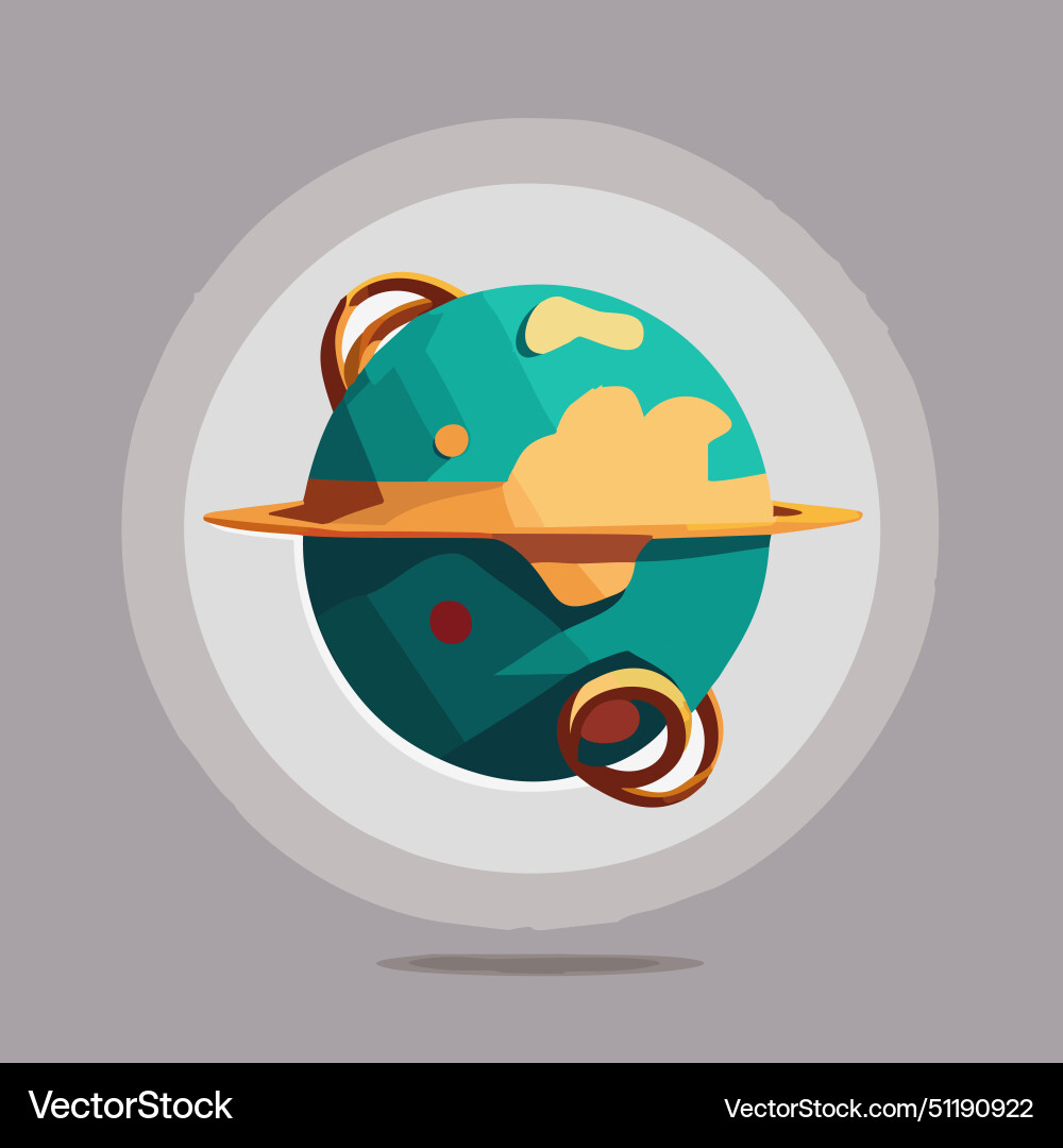 Space planet icon flat Royalty Free Vector Image