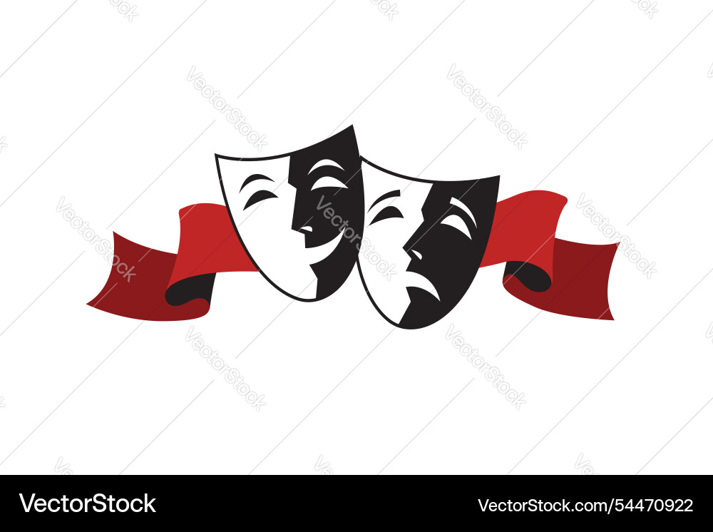 Theatrical masks icon Royalty Free Vector Image