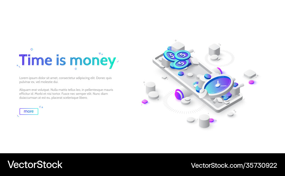 Time and money balance on scale Royalty Free Vector Image