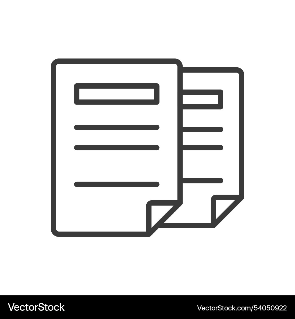 Two files in line design documents data Royalty Free Vector