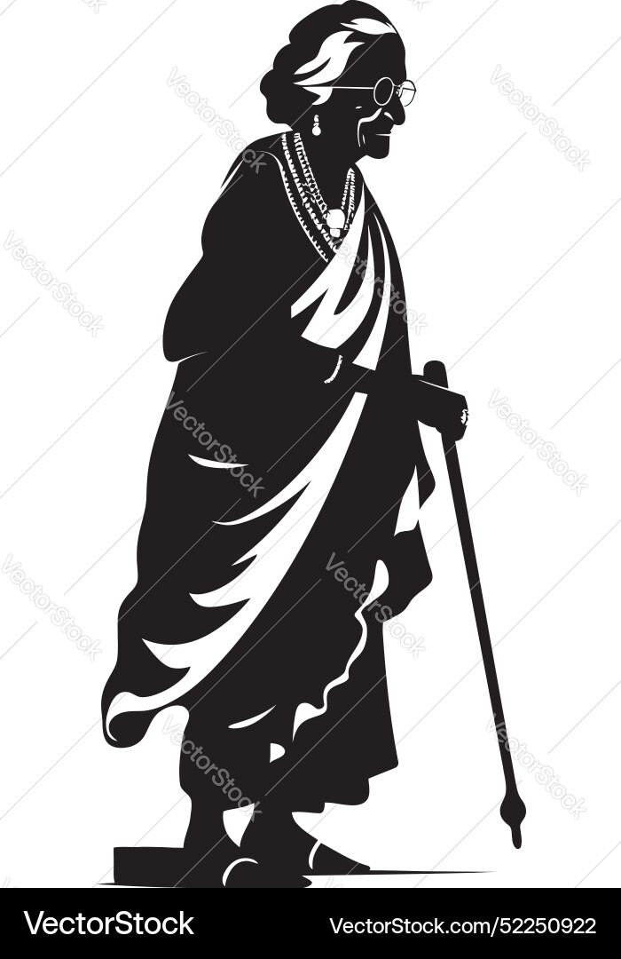 Vintage dignity 90 year old lady iconic symbol Vector Image