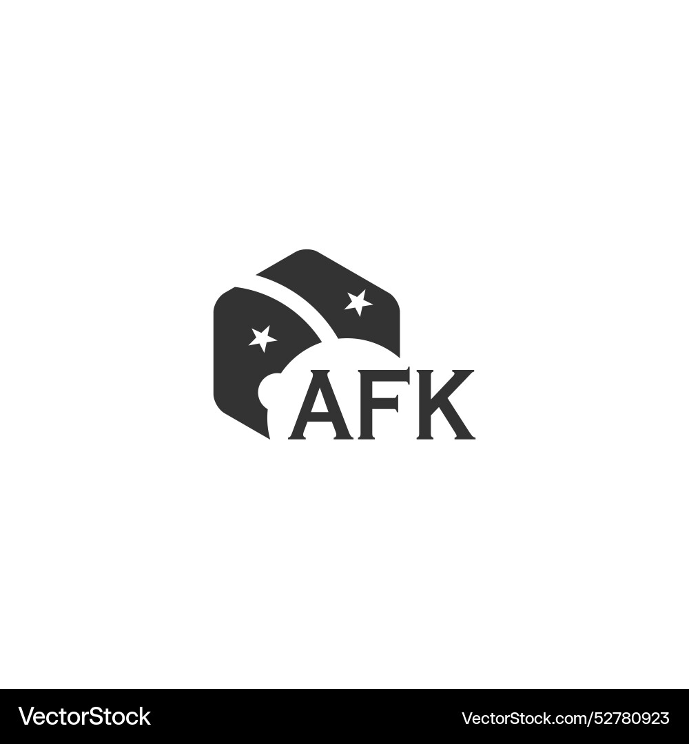 Afk letter logo design on white background Vector Image