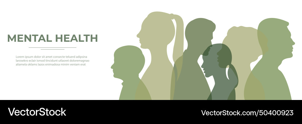 Banner about mental health58 Royalty Free Vector Image