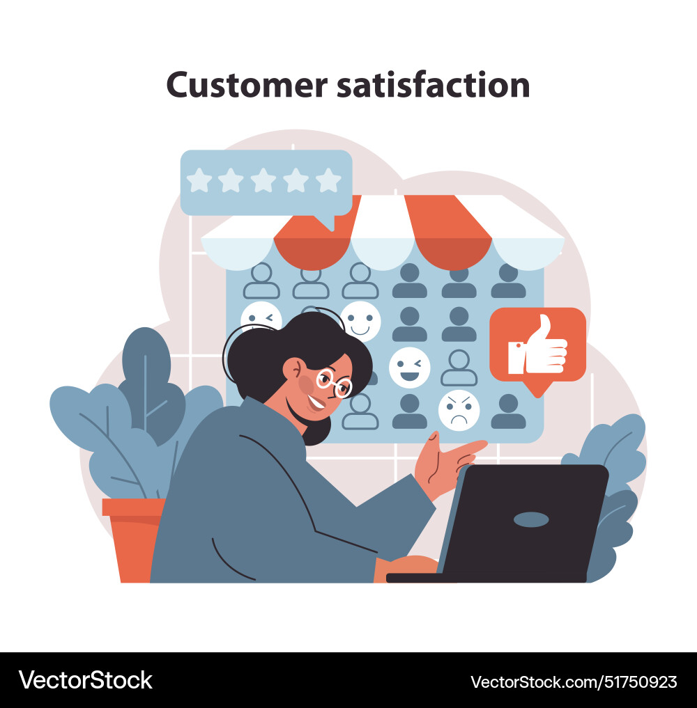 Customer satisfaction concept Royalty Free Vector Image