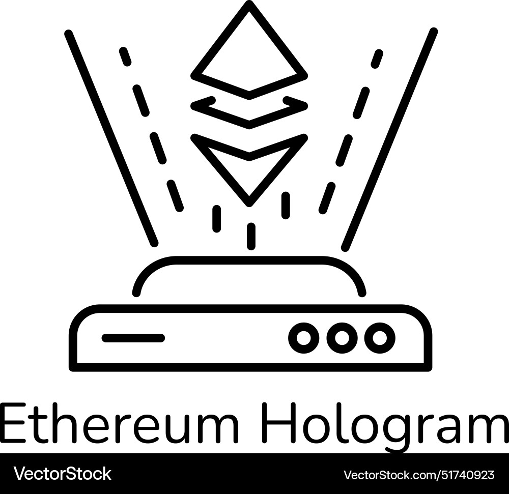 Ethereum hologram Royalty Free Vector Image - VectorStock