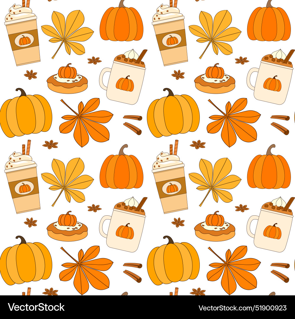 Fall Spice Pastries & Autumn Leaves Royalty Free Vector